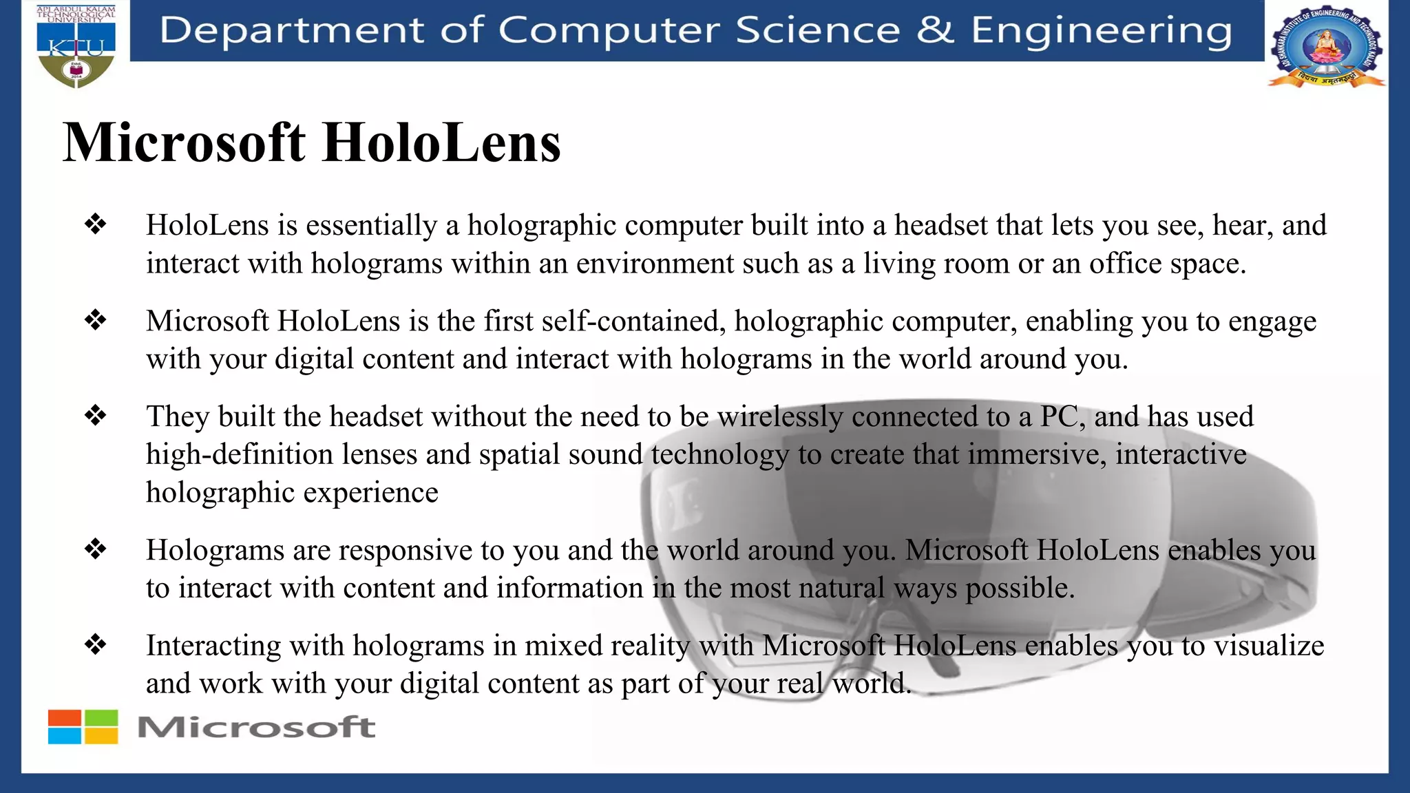 Microsoft HoloLens seminar | PDF
