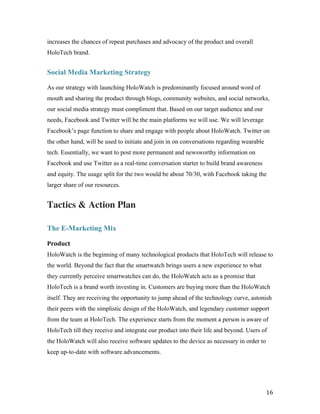 HoloTech: HoloWatch Digital Marketing Plan | PDF