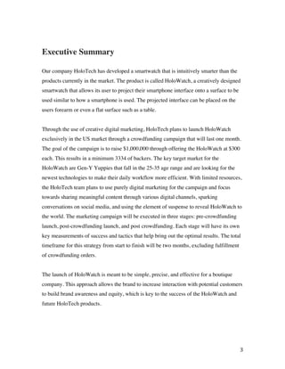 HoloTech: HoloWatch Digital Marketing Plan | PDF