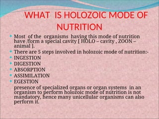holozoic mode of nutrition - IN AMOEBA.ppt
