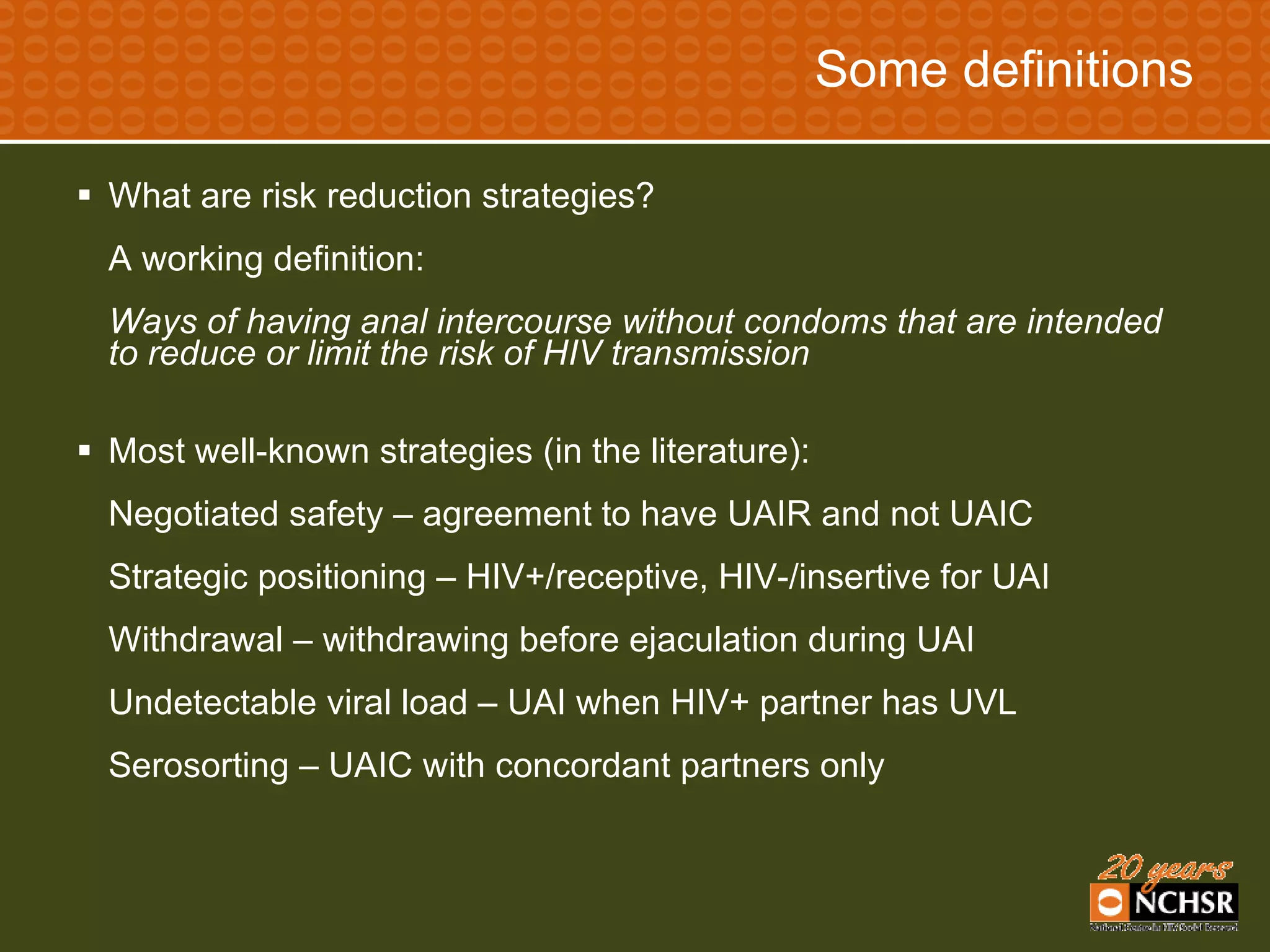 Risk reduction strategies: definitions, assumptions and the difference ...