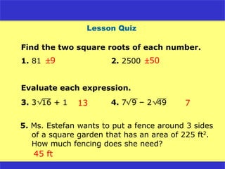 Holt square and square roots pp | PPT