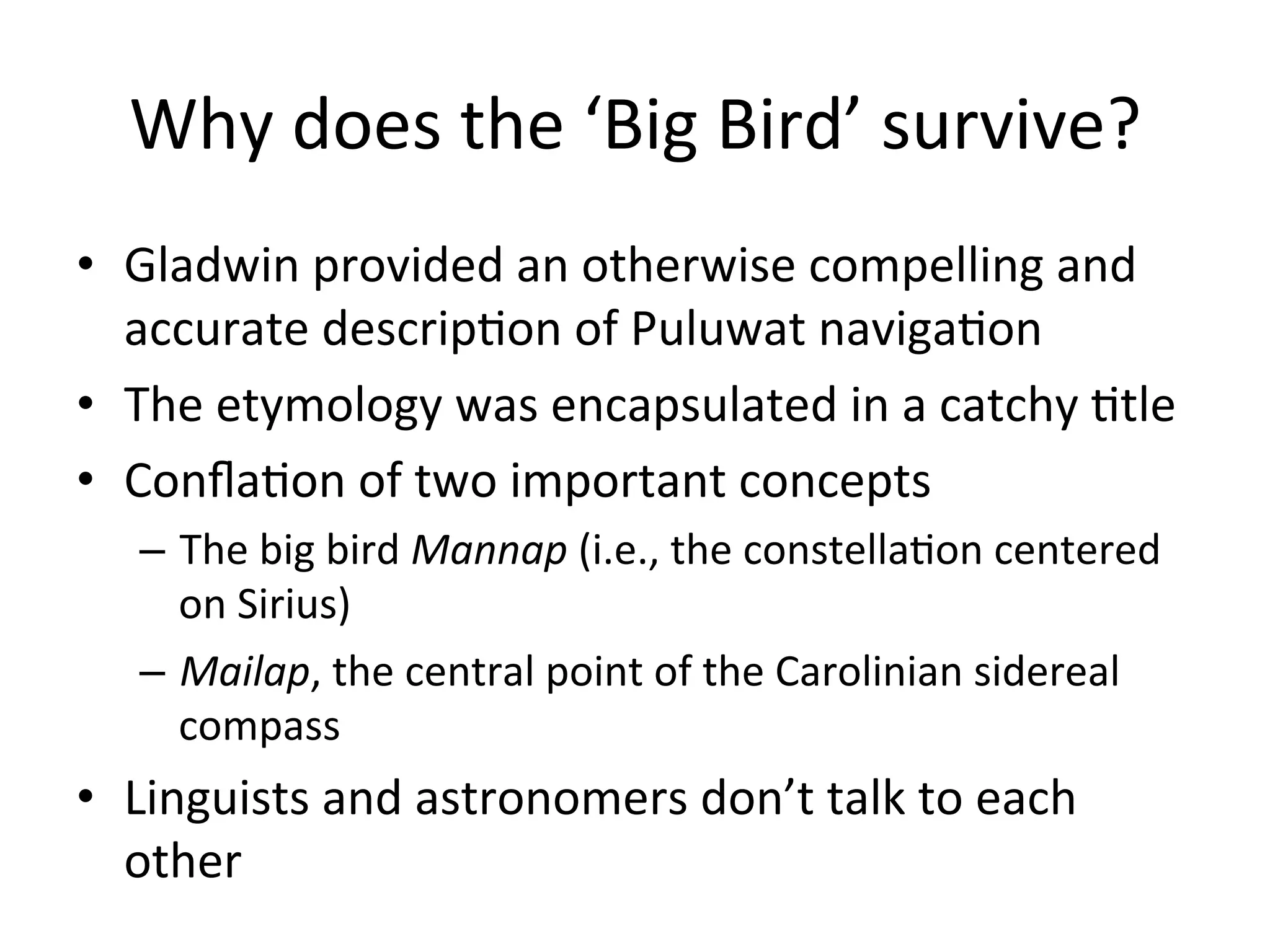 East is not a Big Bird: Altair and the Carolinian sidereal compass | PDF