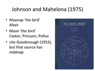 East is not a Big Bird: Altair and the Carolinian sidereal compass | PPT
