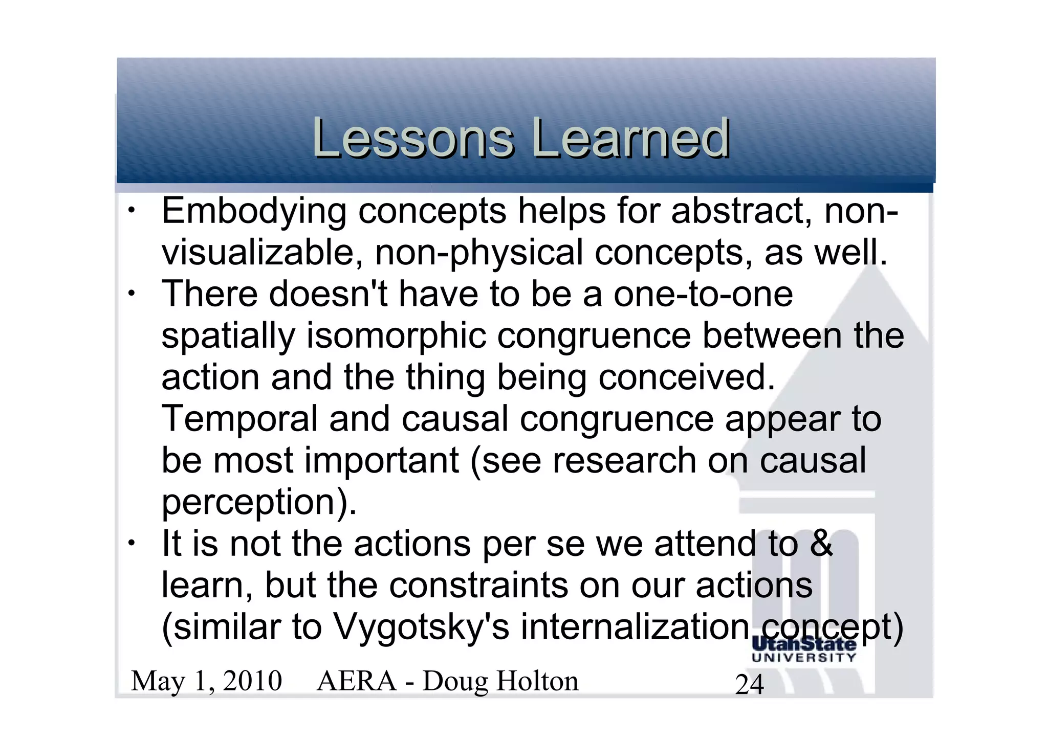 Embodied Cognition & Enactivism: Implications for Education | PDF