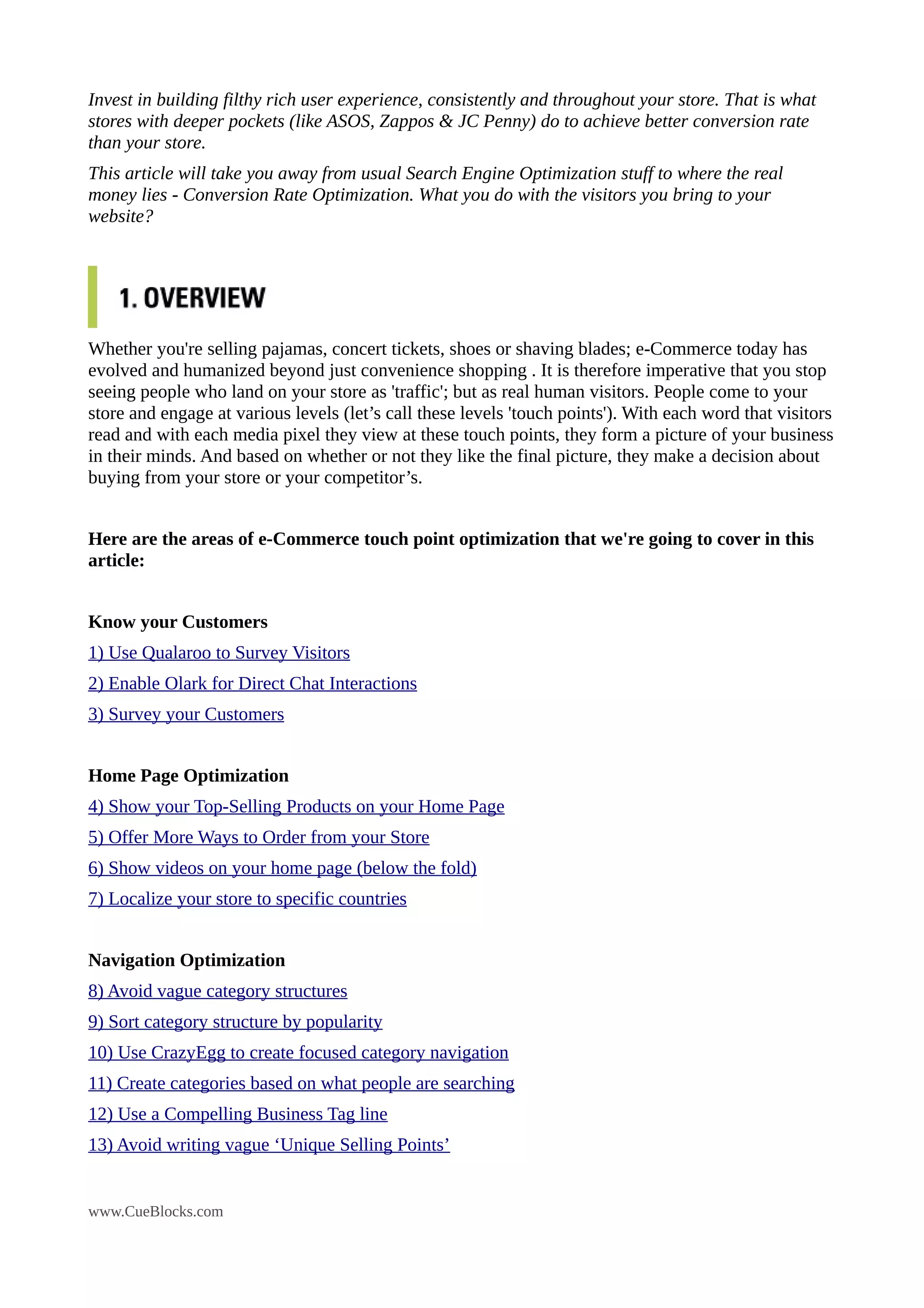 HOLY GRAIL OF E-COMMERCE CONVERSION OPTIMIZATION – 91 POINT CHECKLIST AND INFOGRAPHIC | PDF