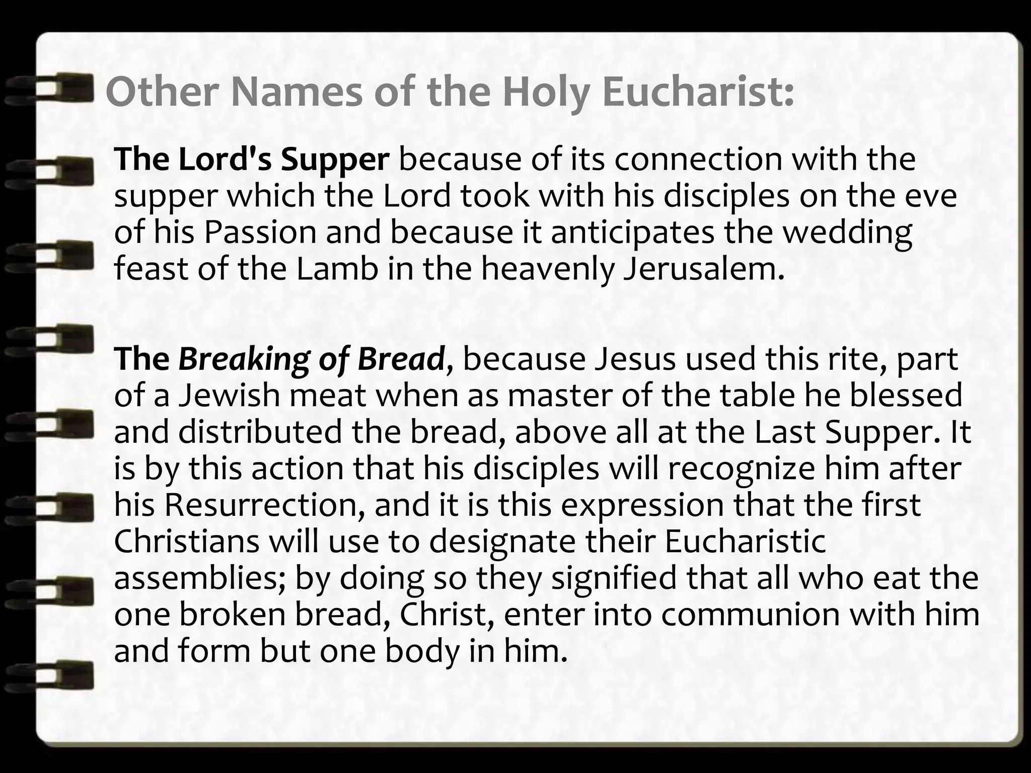 Holy eucharist | PPTX