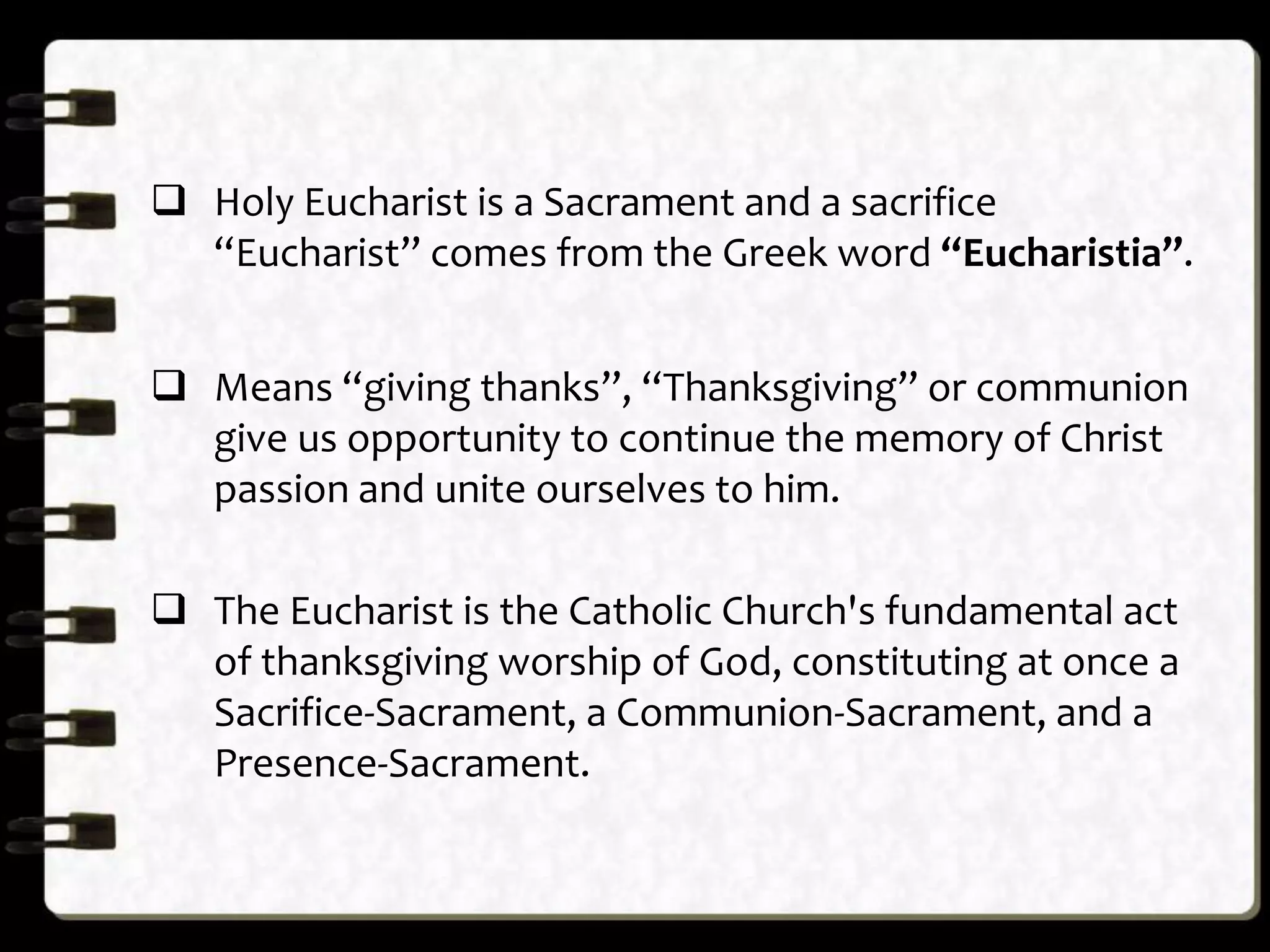 Holy eucharist | PPTX