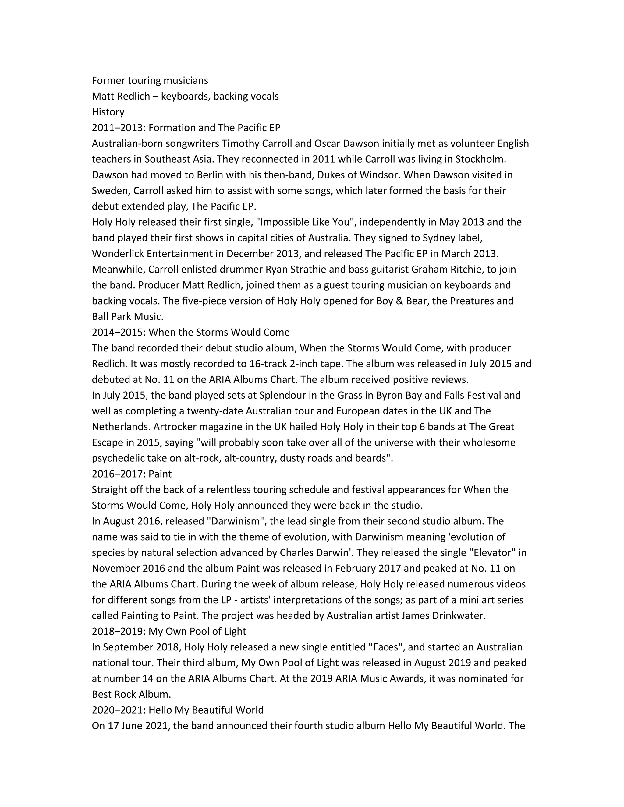 Holy Holy (Australian band) - composition.docx