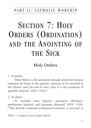 Holy orders & Anointing of the sick | PDF