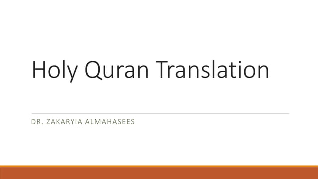 Holy Quran translation into English | PPTX | Islam | Religion ...