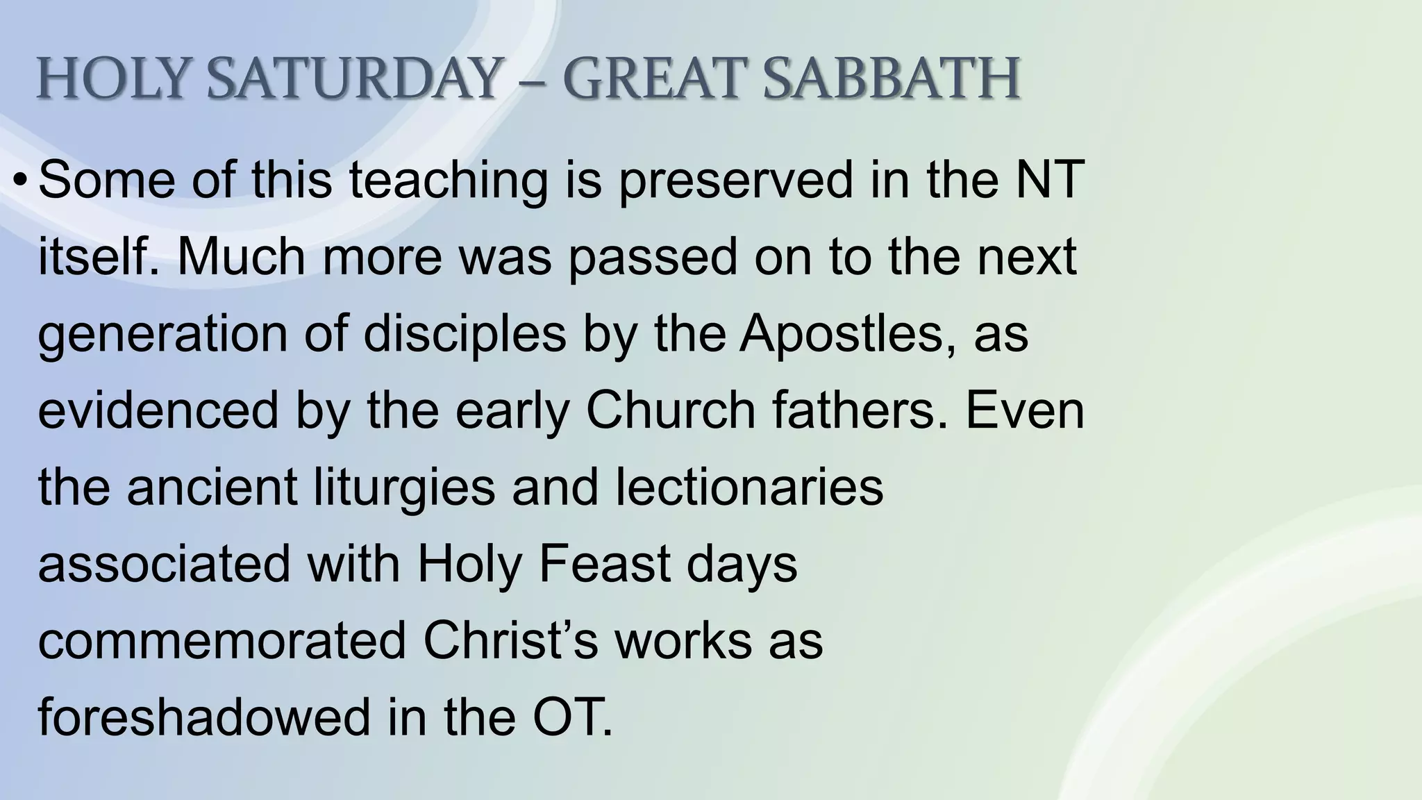HOLY SATURDAY – GREAT SABBATH.pptx