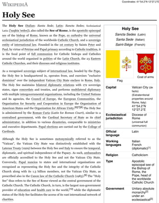 Holy see wikipedia | PDF