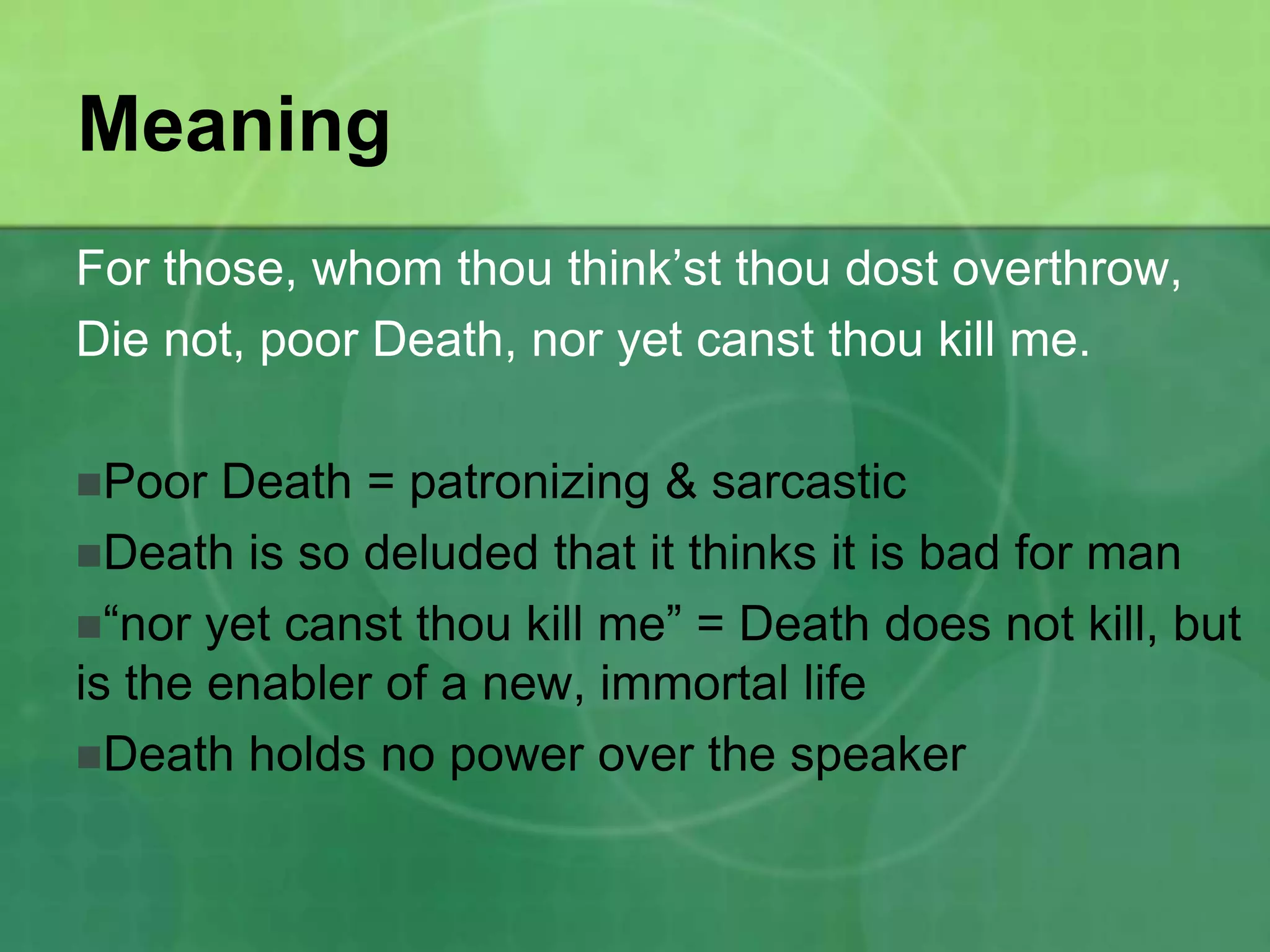 Holy Sonnet 10 | PPTX