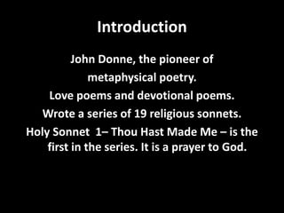 Holy Sonnet 1 John Donne, Summary and Analysis | PPTX | Poetry | Books ...