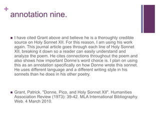 Holy Sonnet Annotation | PPTX