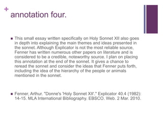 Holy Sonnet Annotation | PPTX