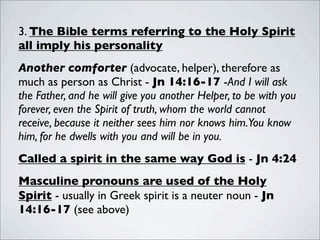 Chafer: Holy Spirit, Personality | PPT