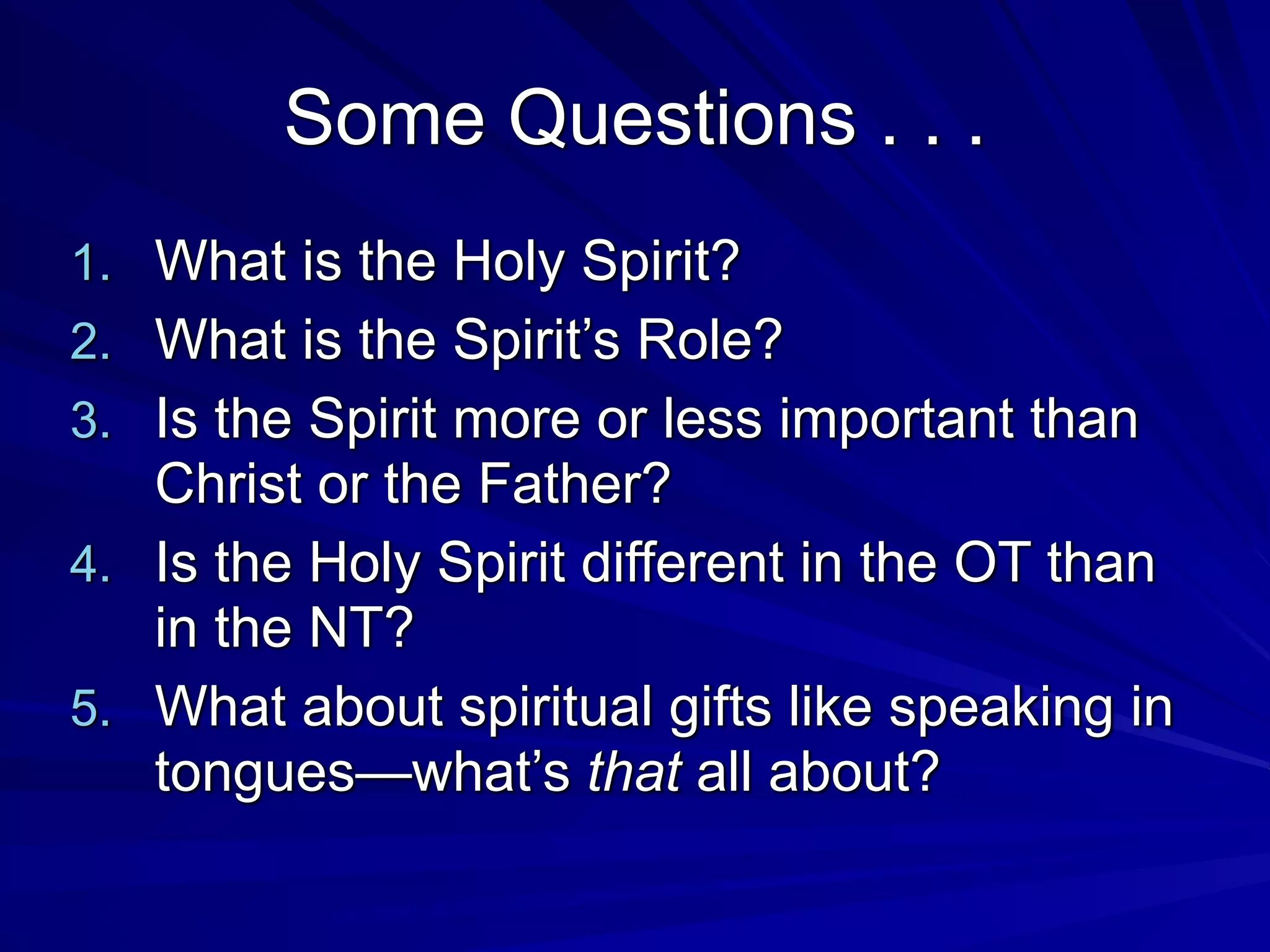 Doctrine of Holy Spirit Introduction | PDF