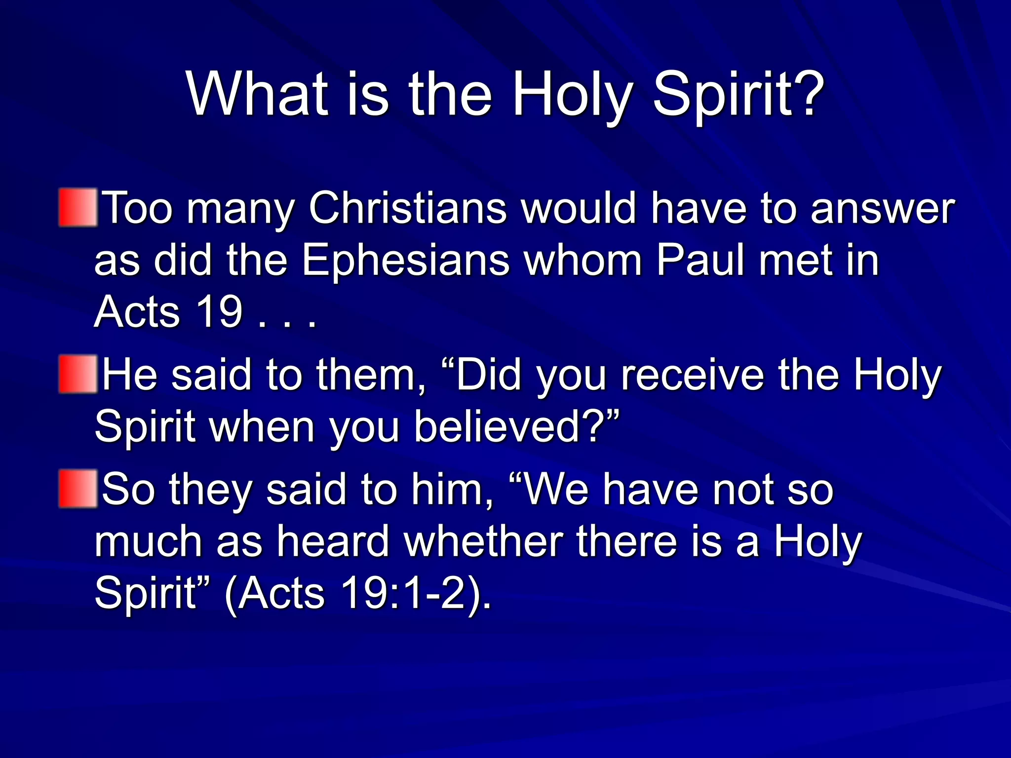 Doctrine of Holy Spirit Introduction | PDF