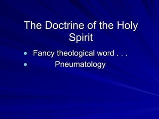 Doctrine of Holy Spirit Introduction | PDF | Christianity | Religion ...