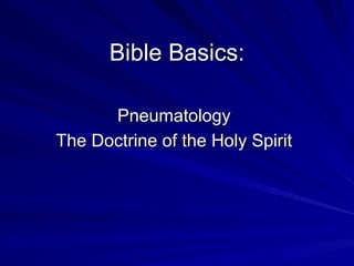 Holy Spirit in New Testament | PDF
