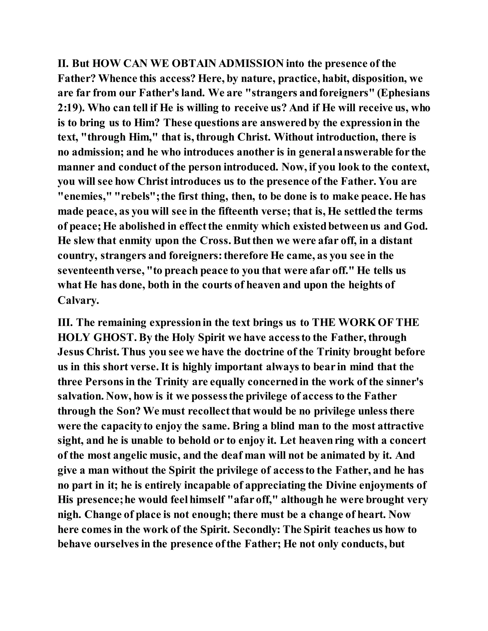 Holy spirit access to the father | DOCX