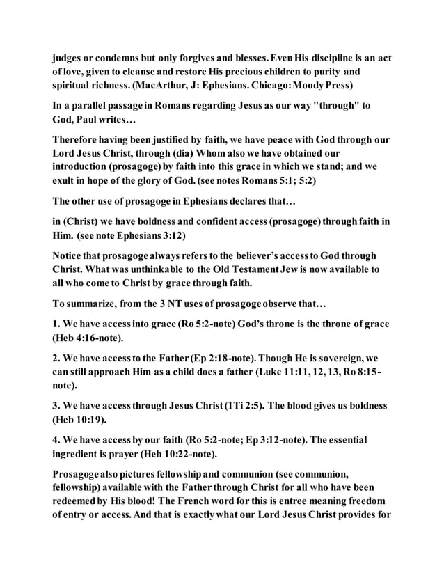 Holy spirit access to the father | DOCX