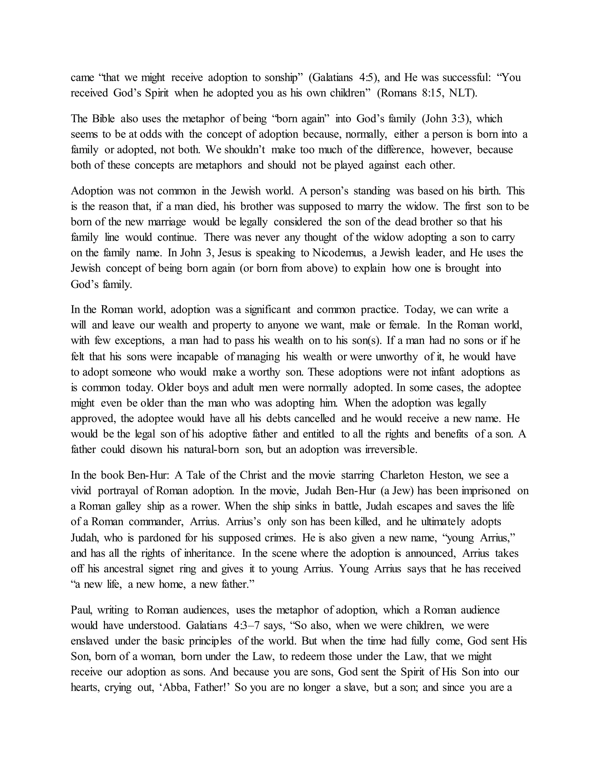 Holy spirit and adoption | DOCX