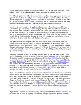 Holy spirit and adoption | DOCX