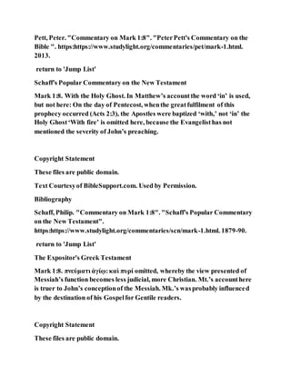 Holy spirit baptism in mark | DOCX