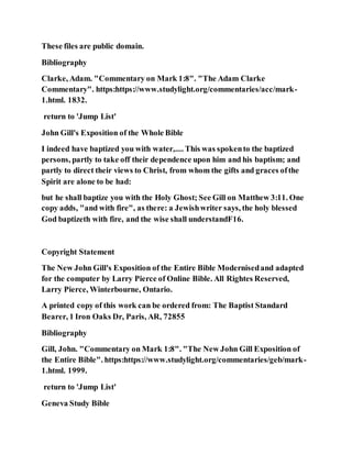 Holy spirit baptism in mark | DOCX