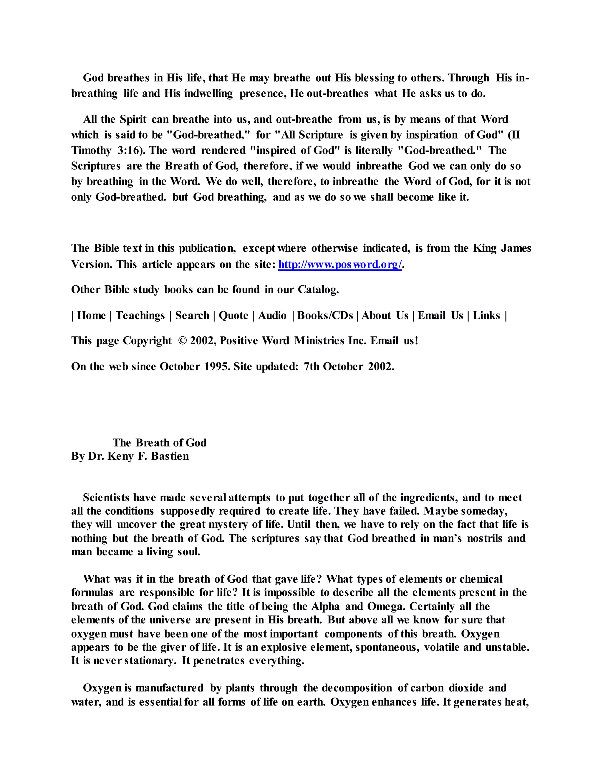 Holy spirit breath of god | DOCX