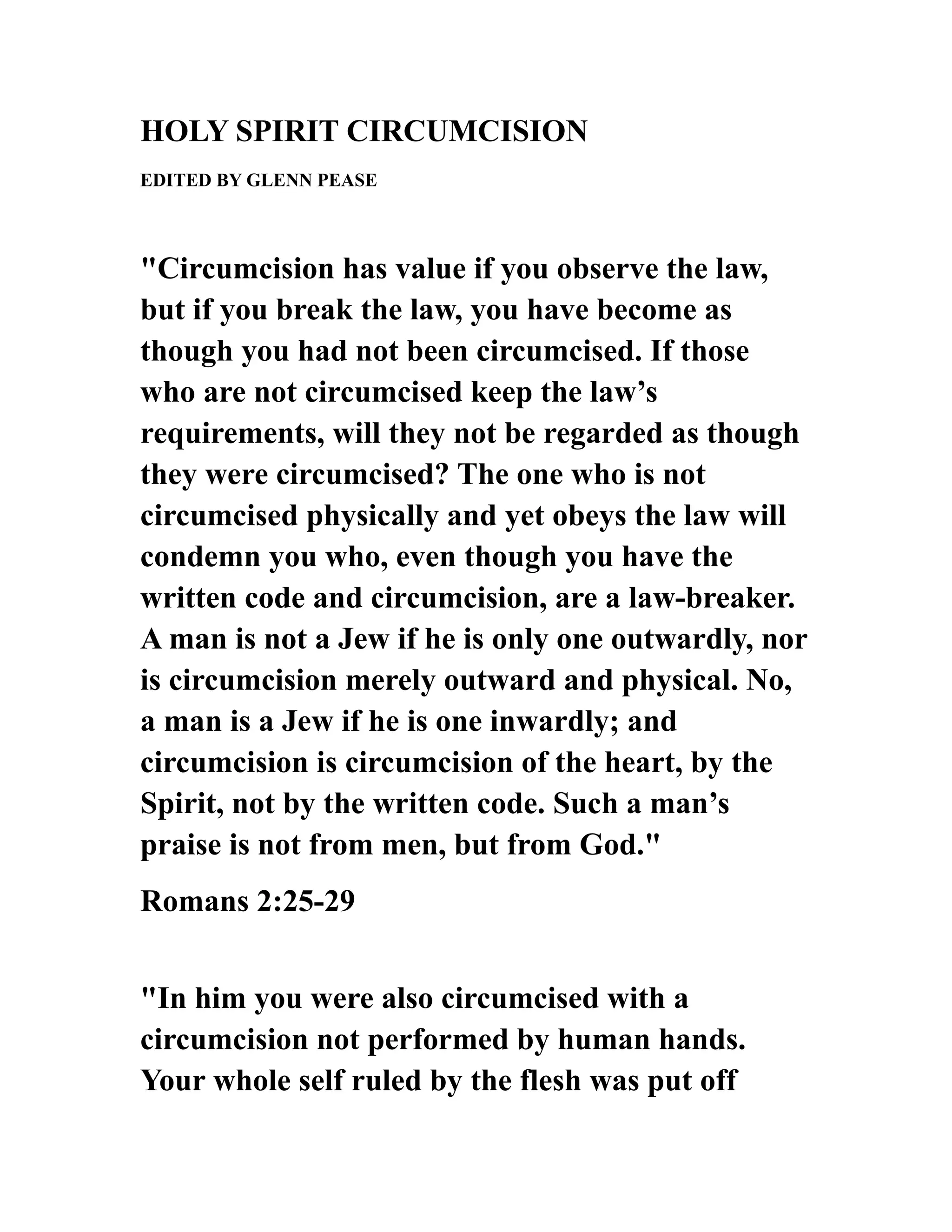 Holy spirit circumcision | RTF