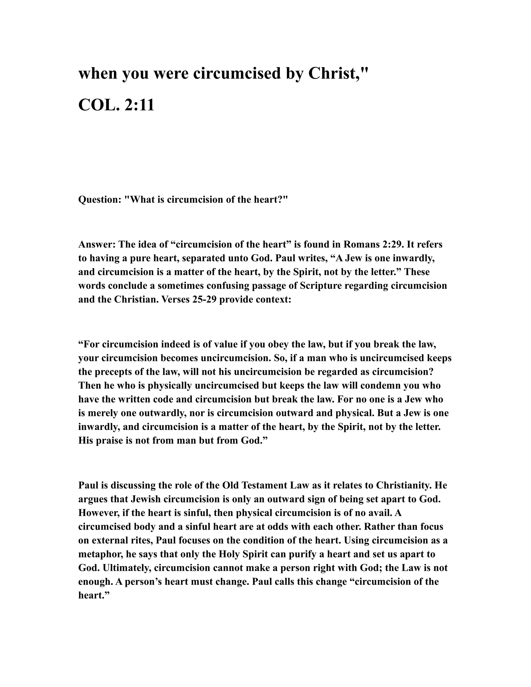 Holy spirit circumcision | RTF