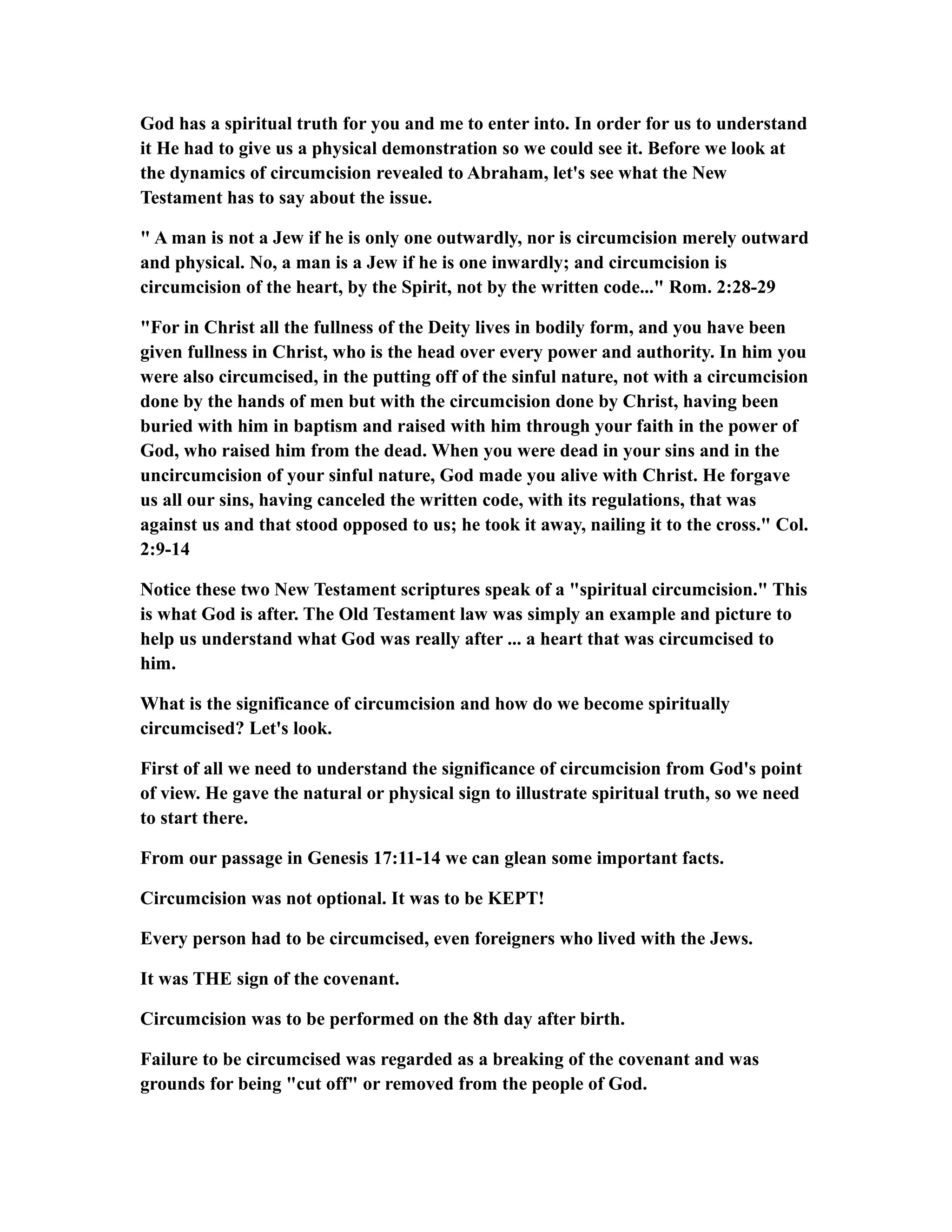 Holy spirit circumcision | RTF