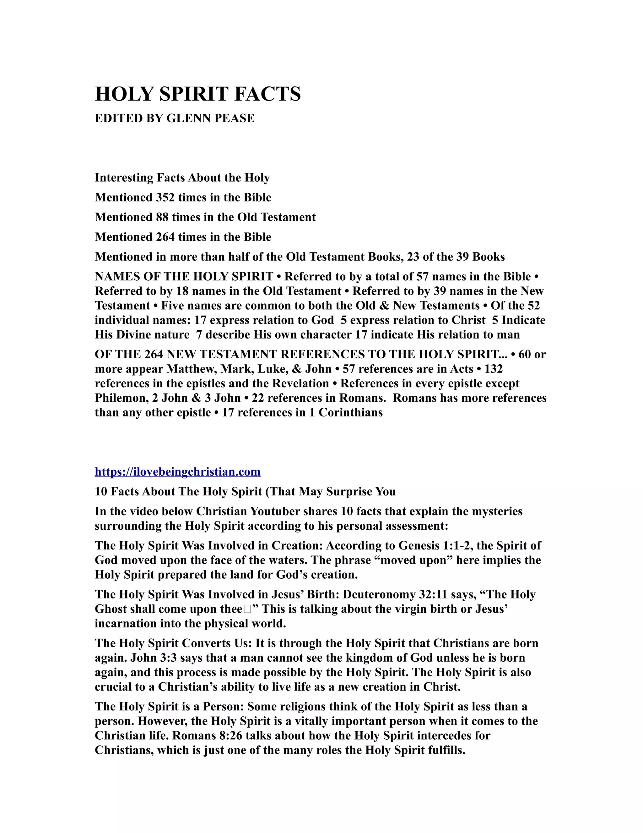 Holy spirit facts | RTF