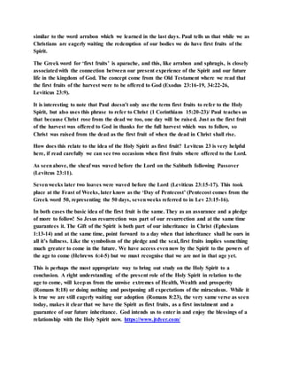 Holy spirit first fruits | DOCX