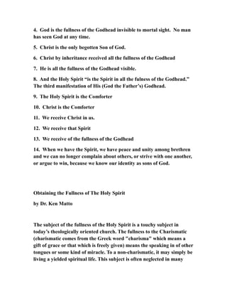Holy spirit fullness | RTF