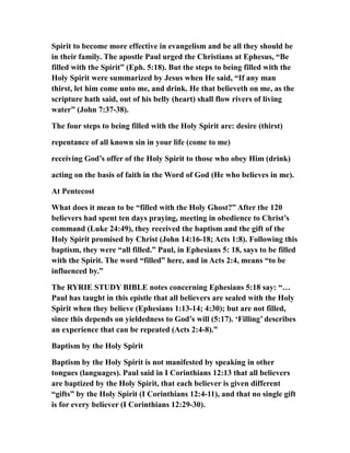 Holy spirit fullness | RTF