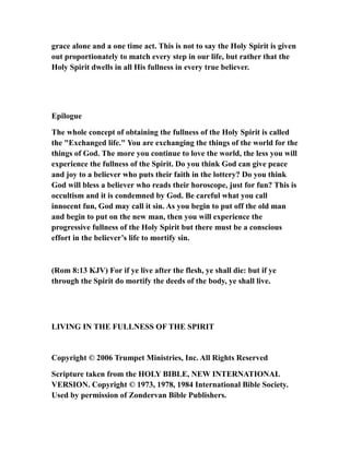Holy spirit fullness | RTF