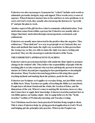 Holy spirit gift of exhortation | DOCX