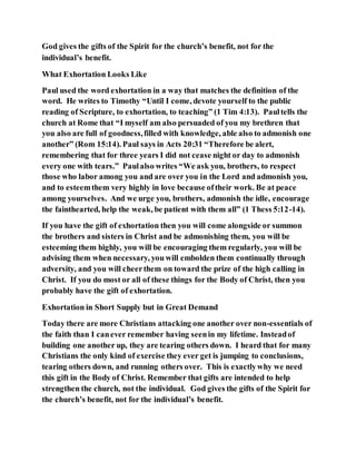 Holy spirit gift of exhortation | DOCX