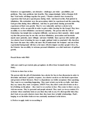 Holy spirit gift of exhortation | DOCX