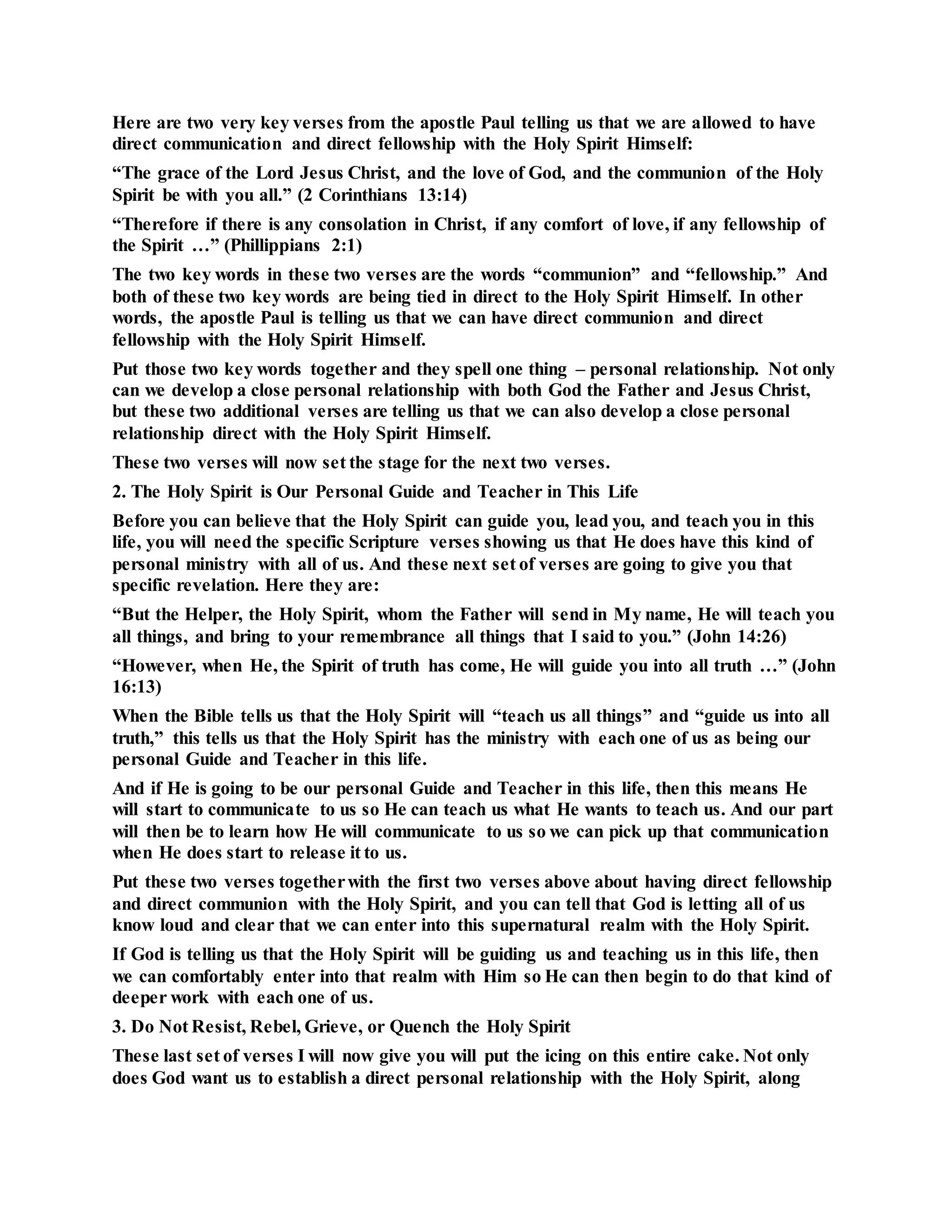 Holy spirit guidance | PDF