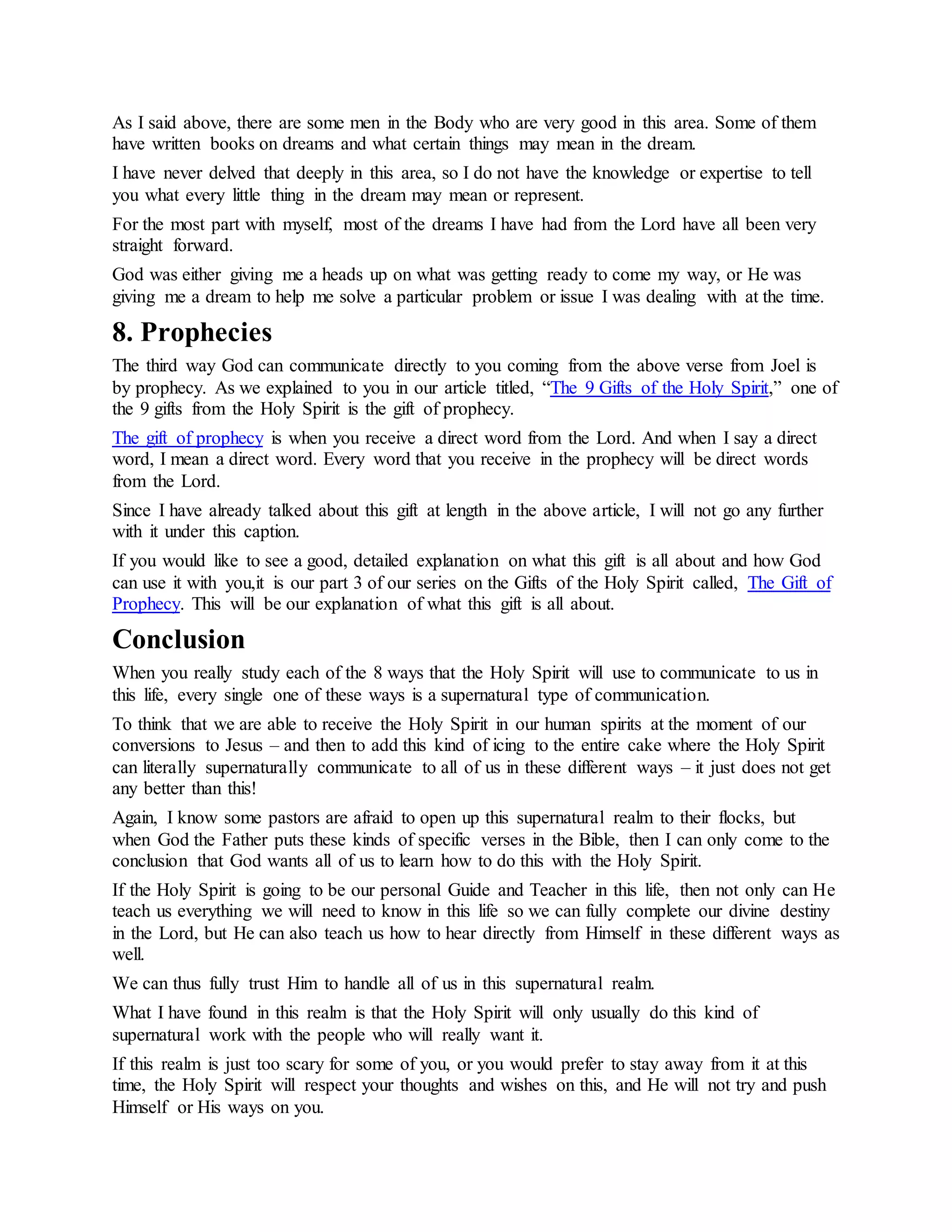 Holy spirit guidance | PDF