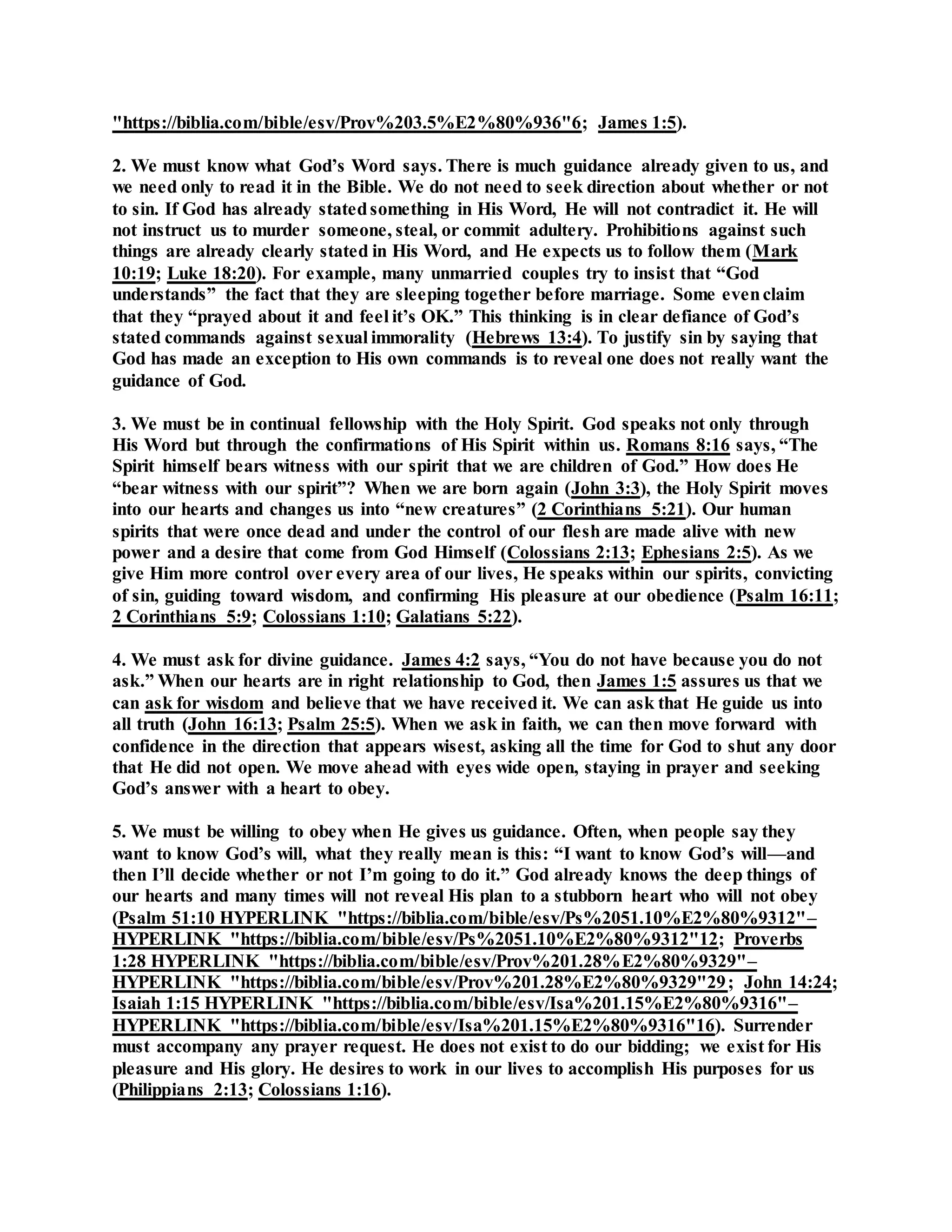 Holy spirit guidance | PDF