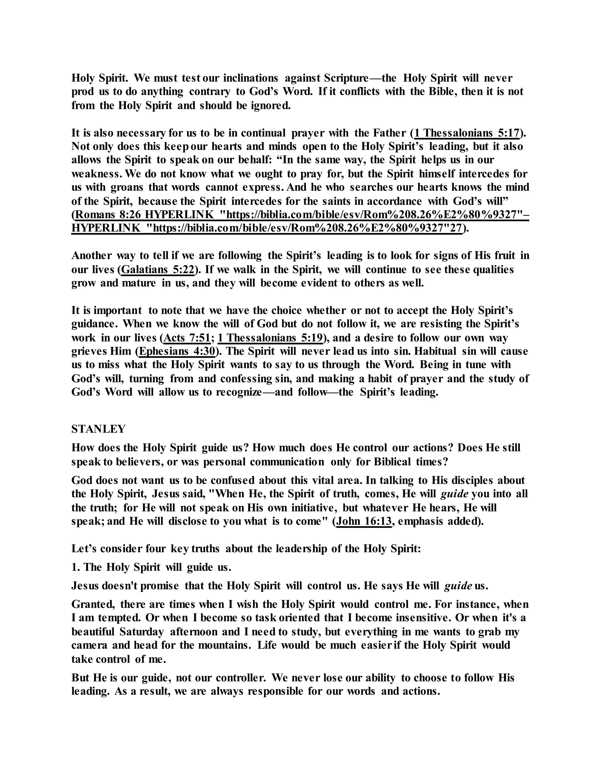 Holy spirit guidance | PDF