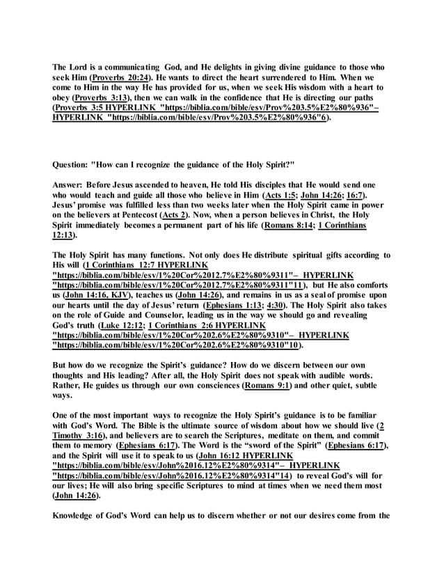 Holy spirit guidance | PDF