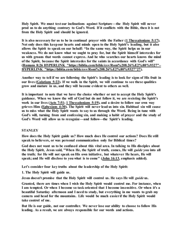 Holy spirit guidance | PDF